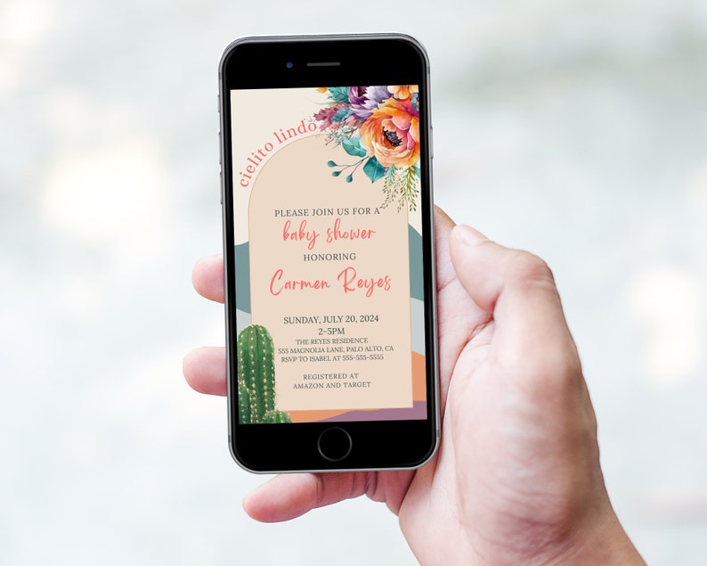 Cielito Lindo Baby Shower Invitation Girl Digital Baby Shower ...