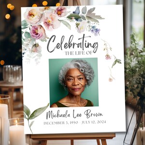 Funeral Memorial Sign Printable| Celebration of Life Sign | in Loving ...
