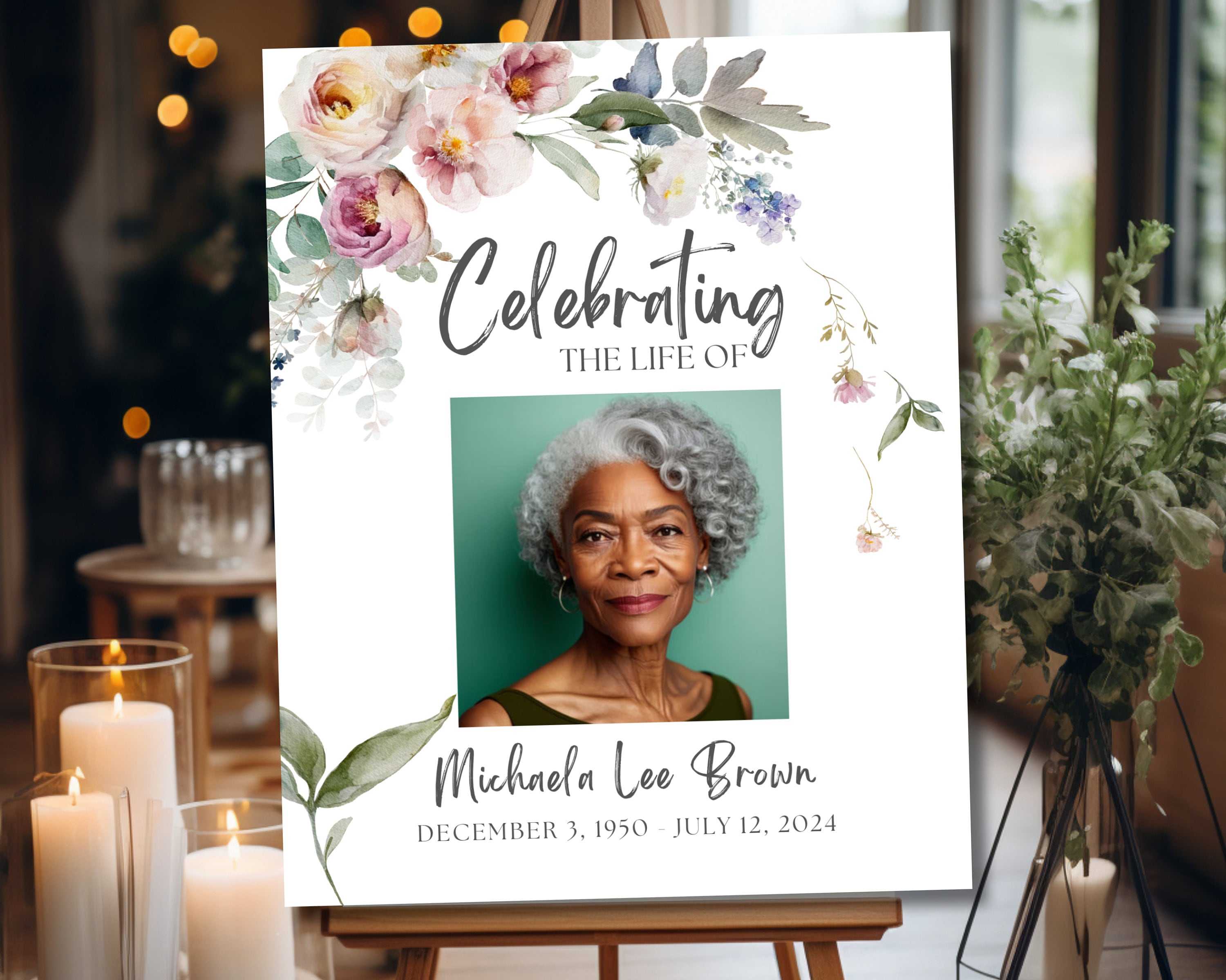 Funeral Memorial Sign Printable| Celebration of Life Sign | in Loving ...