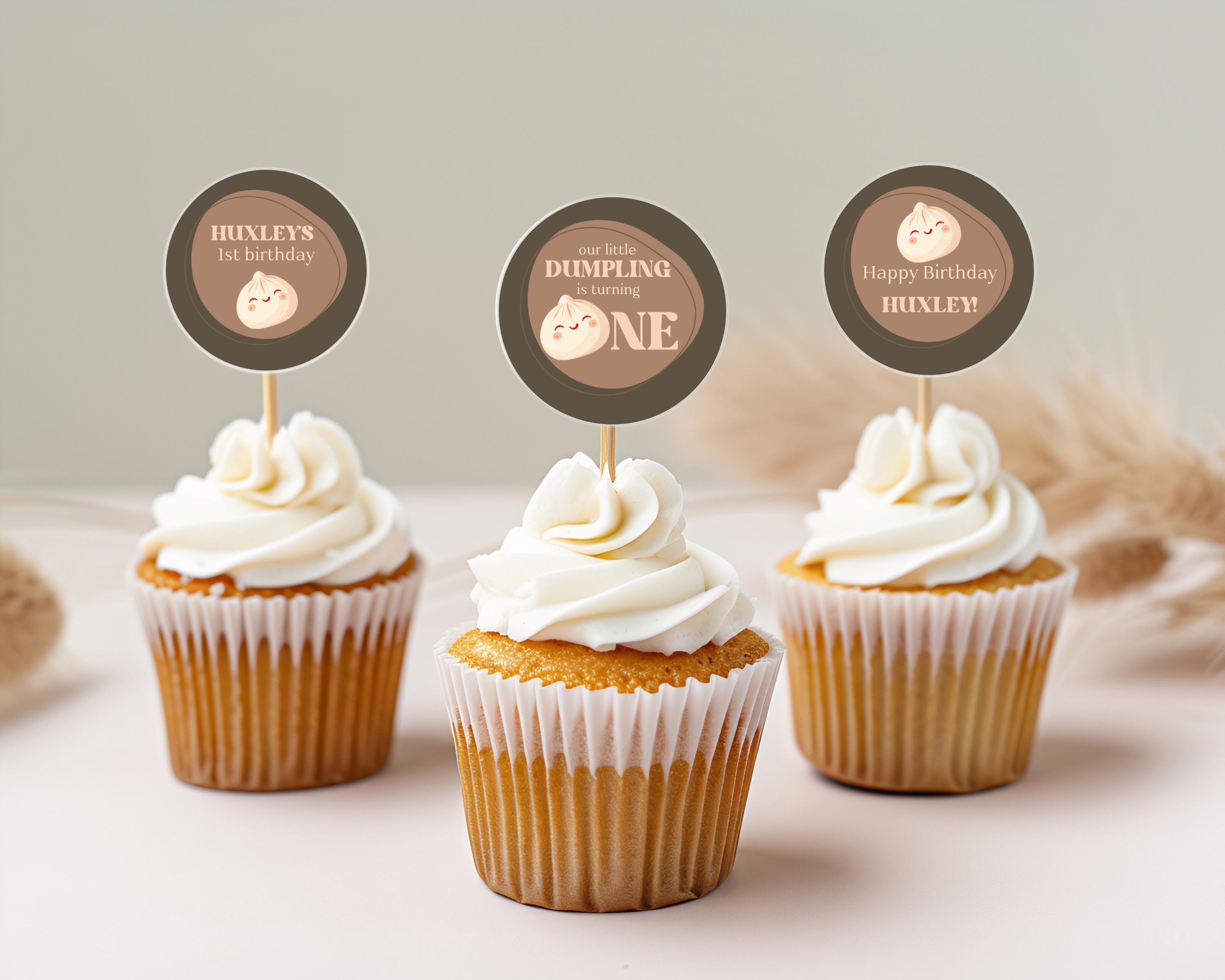 Editable Little Dumpling Cupcake Toppers, Dumpling Birthday Decor ...