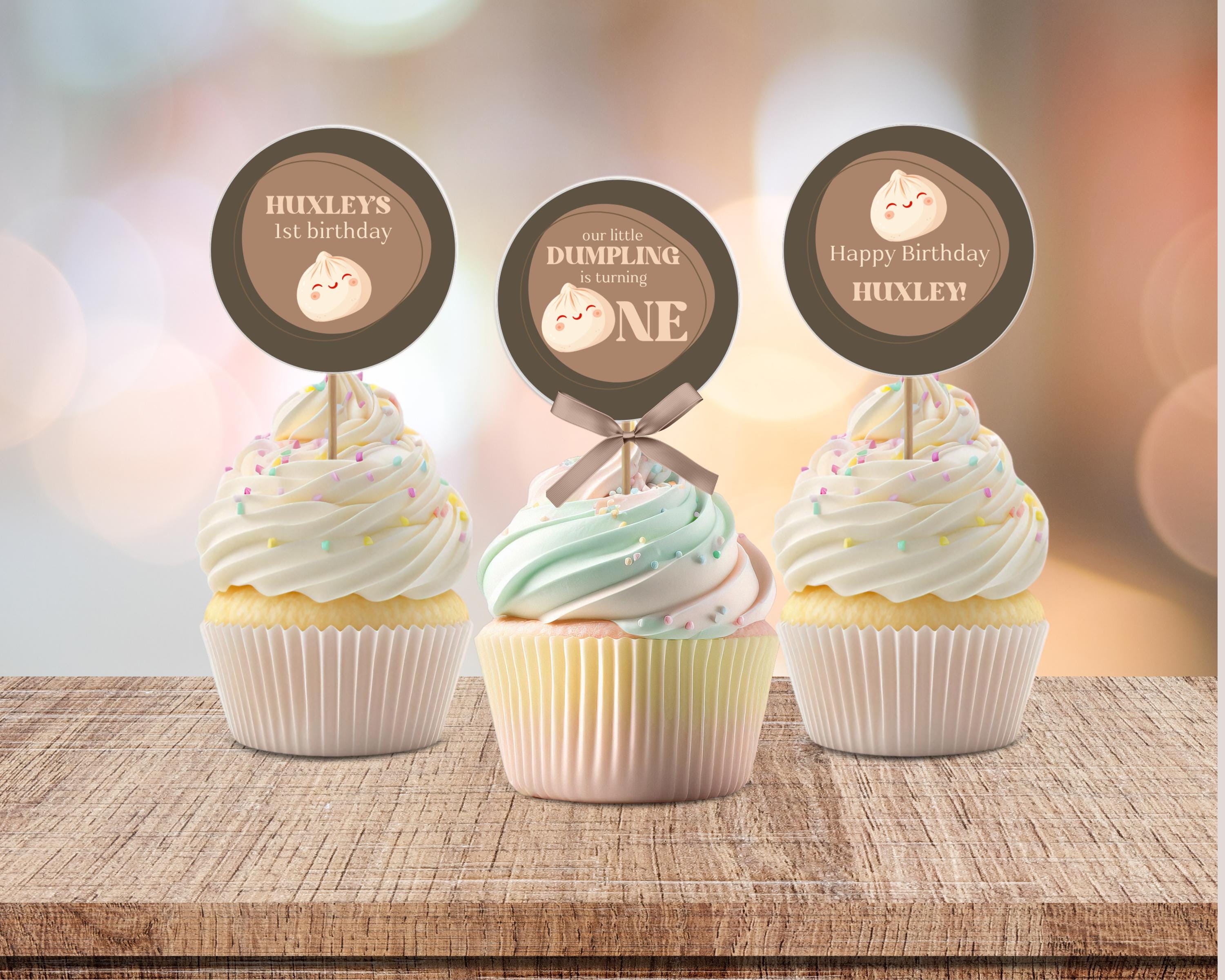 Editable Little Dumpling Cupcake Toppers, Dumpling Birthday Decor ...