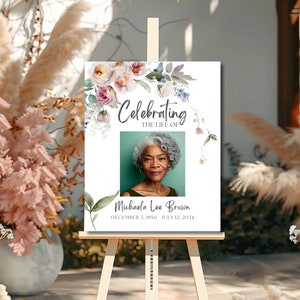Funeral Memorial Sign Printable| Celebration of Life Sign | in Loving ...
