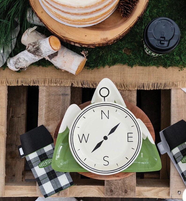 Adventure Plates/napkins Bear Plate Mountain Plates Camping - Etsy