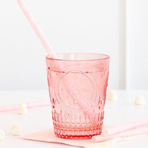 Reusable Straws/ Baby Pink Reusable Straws / Pink Moon and Star Plastic ...