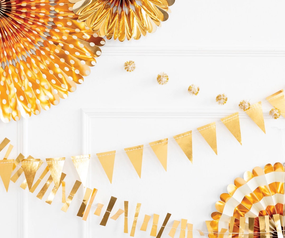 Gold Mini Banner/ Pennant Banner/ Gold Banner/ Cute Banner/ Mini Banner ...