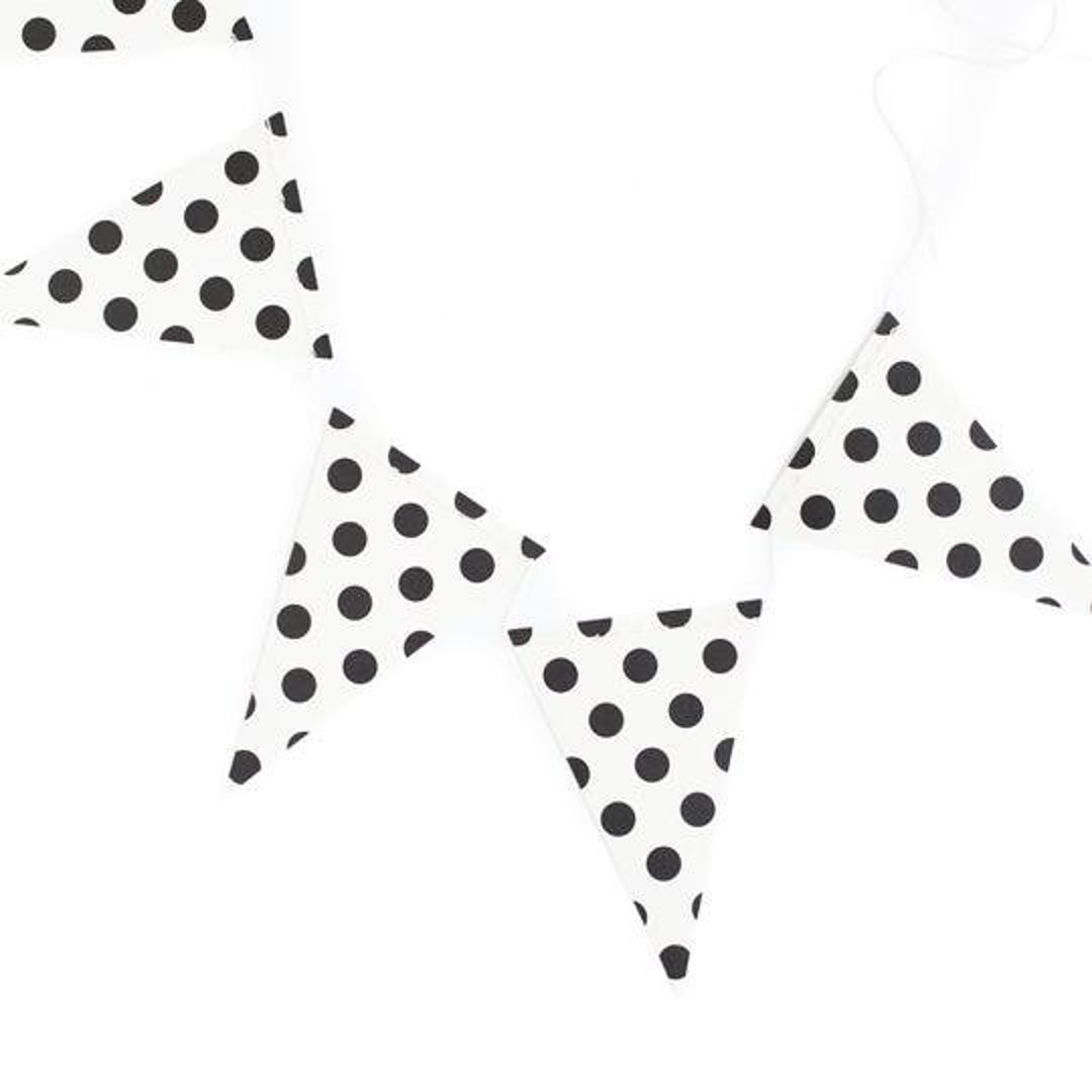 Black & White Dot Banner/ Pennant Banner/ Polka Dot Banner / - Etsy