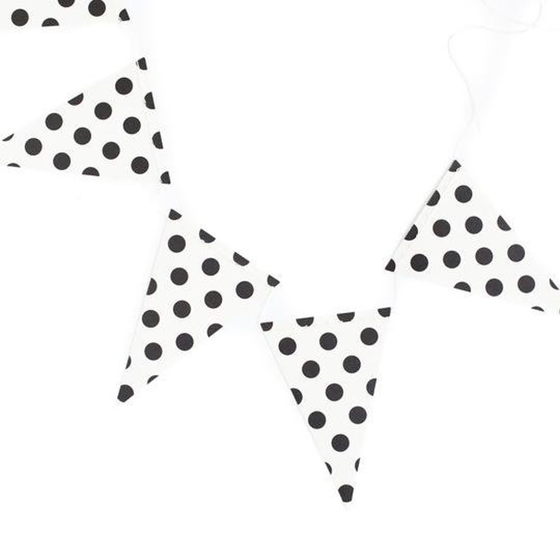Black & White Dot Banner/ Pennant Banner/ Polka Dot Banner / - Etsy