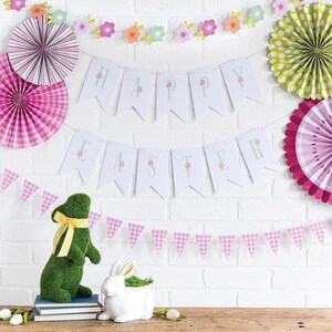 Easter Banner/ Bunny Banner/ Pastel Banner/ Floral Banner/ Easter Party ...