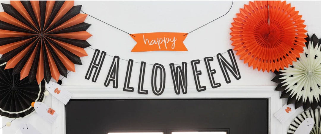 Halloween Banner/ Orange Banner/ Black Banner/ Festive Banner ...