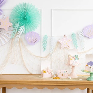 Under the Sea Fans Decoration/ Mermaid Theme Fans/ Happy Birthday ...