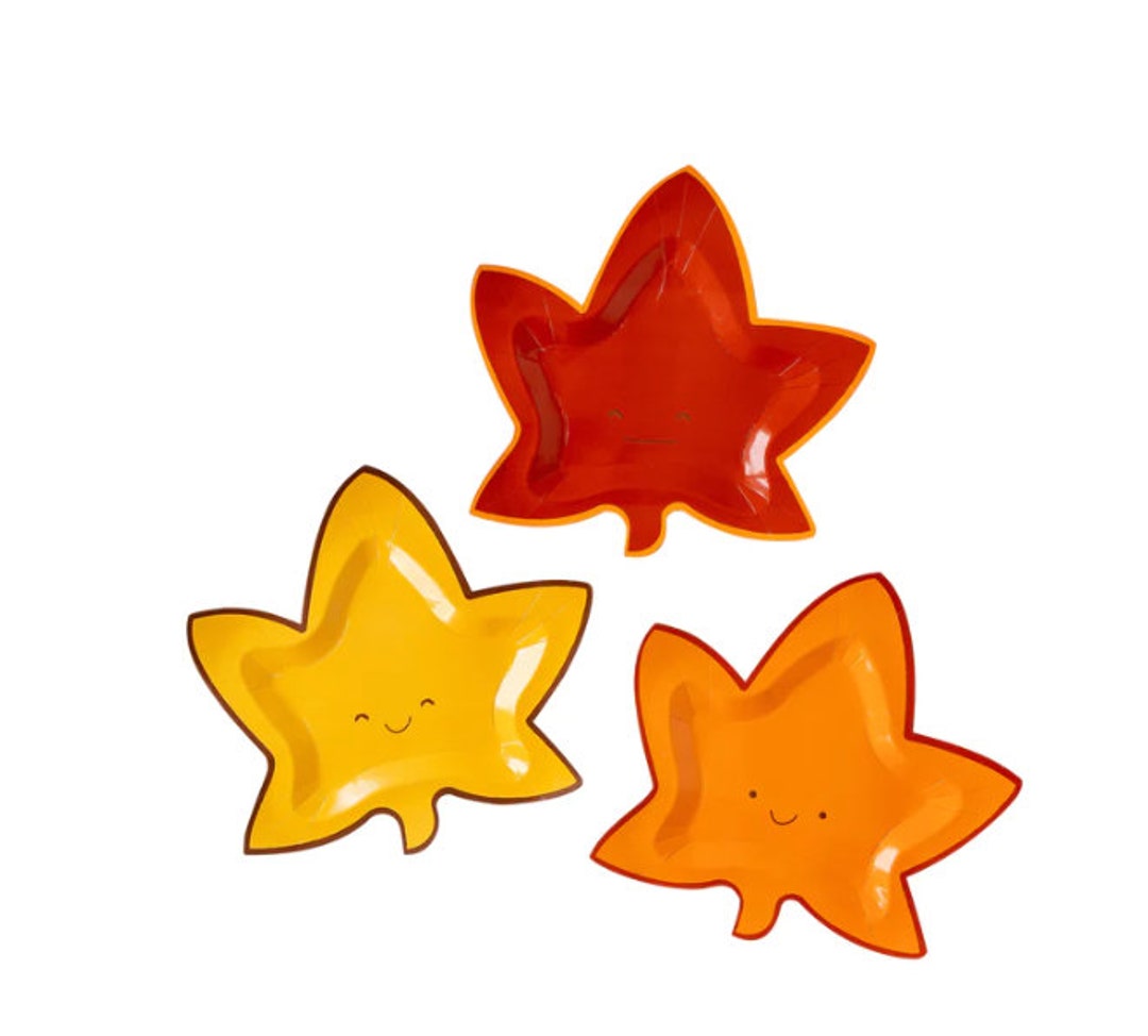 Harvest Cute Leaf Shaped Plates/ Thanksgiving Plates/ Maple Leaf Plates ...