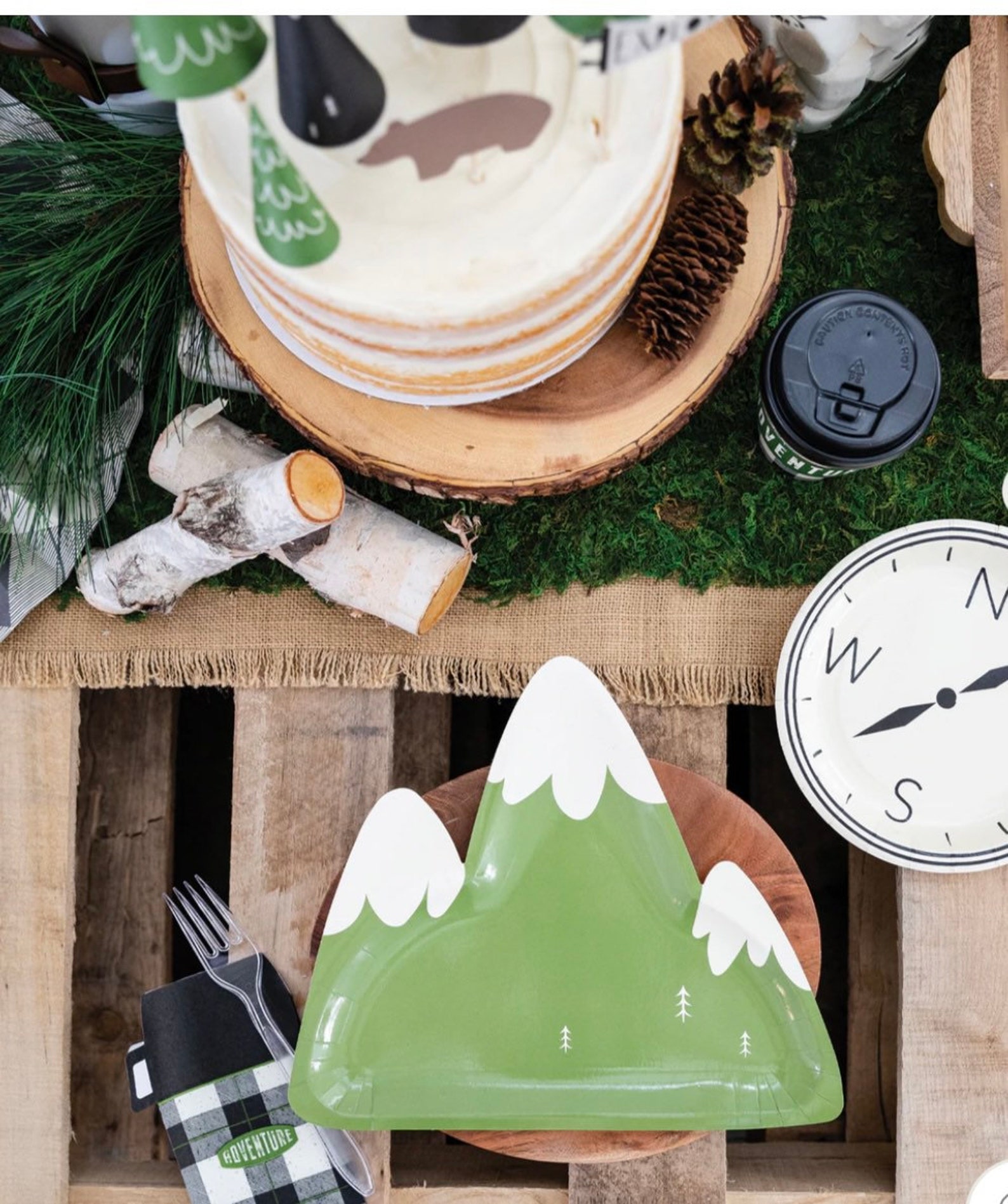 Adventure Plates/napkins Bear Plate Mountain Plates Camping - Etsy