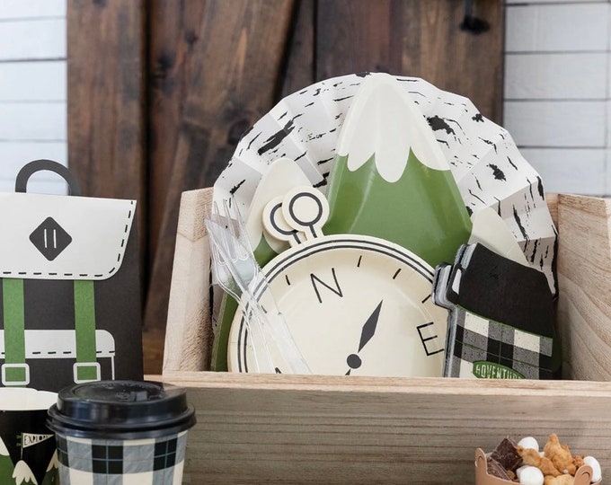 Adventure Plates/napkins, Bear Plate, Mountain Plates, Camping Themed ...