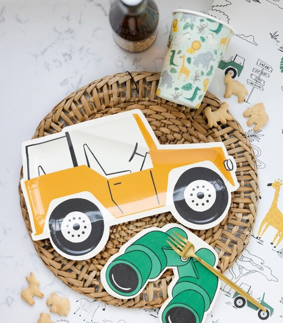 Safari Jeep Shaped paper plates