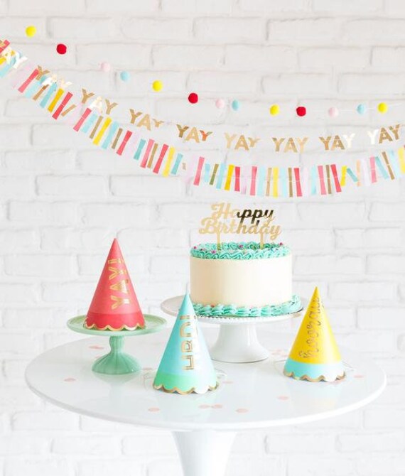 Hip Hip Hooray Party Hat / Birthday Party / Bright Colors / - Etsy