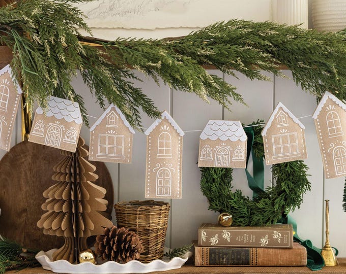 Gingerbread Felt Gingerbread House Banner/ Kraft Gingerbreadhouse/merry ...