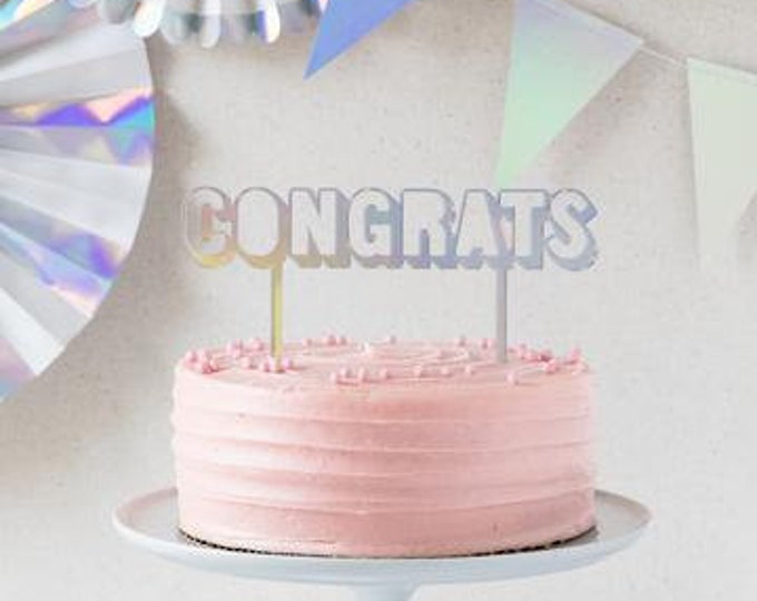 Congrats Cake Topper, Congratulations Cake Topper , Party Decoration ...