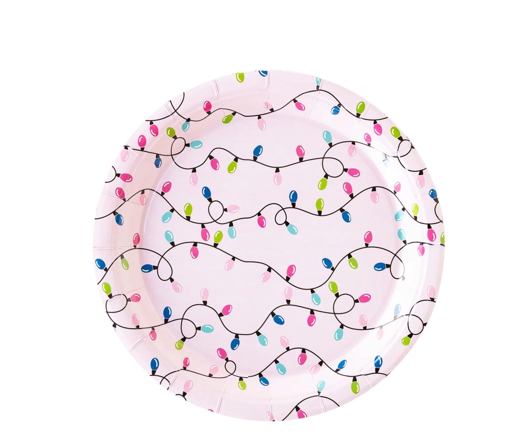 Christmas Light Paper Plates L Christmas Table Top Decor - Etsy