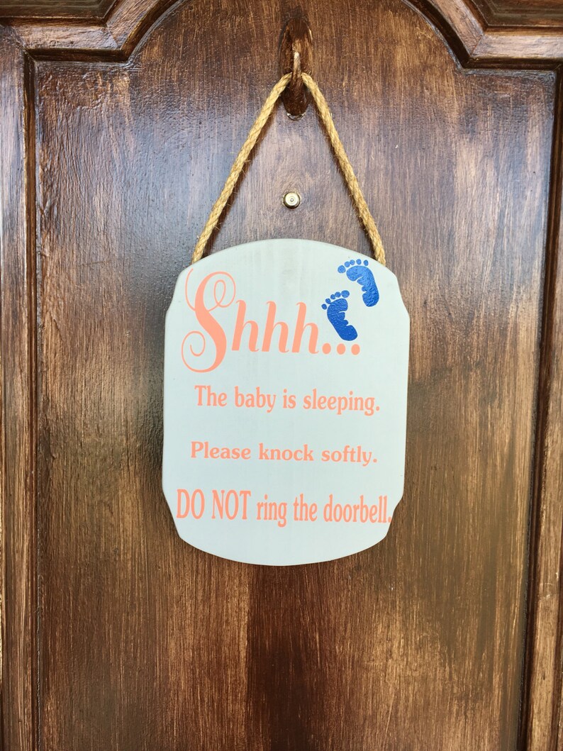 Reversible Baby Sleeping and Take off Your Shoes Sign - Etsy