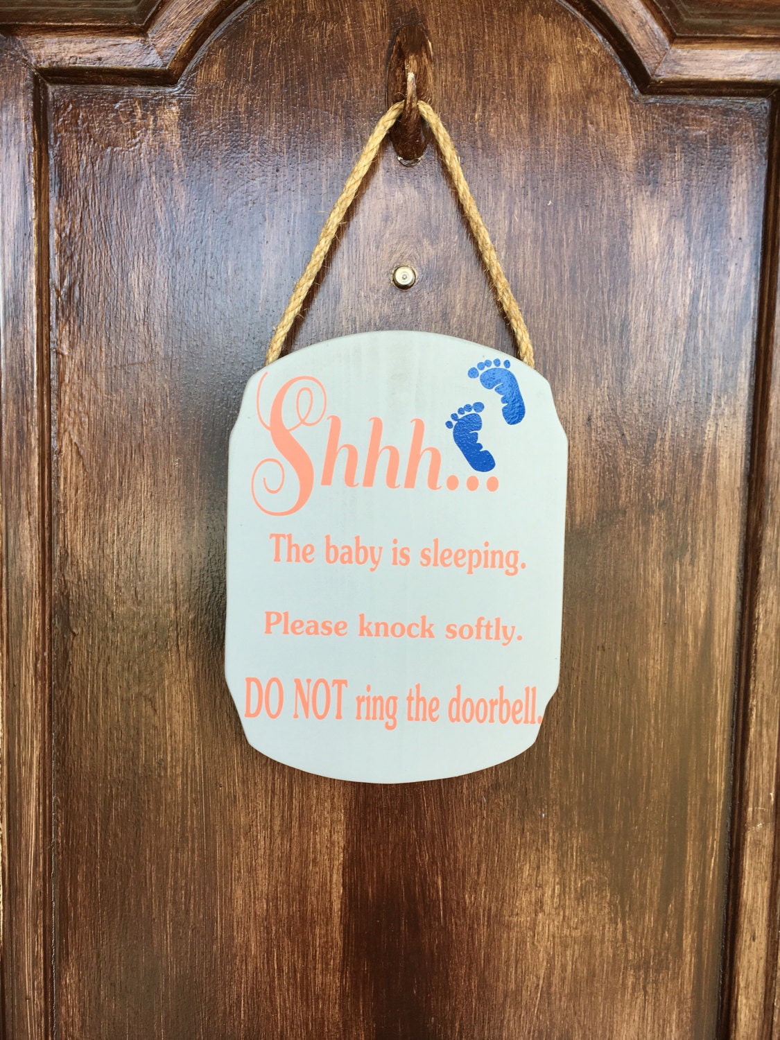 Reversible Baby Sleeping and Take off Your Shoes Sign - Etsy