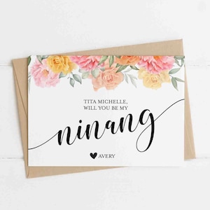 Will You Be My Ninang Card - Personalized Card - Ninang Godmother ...