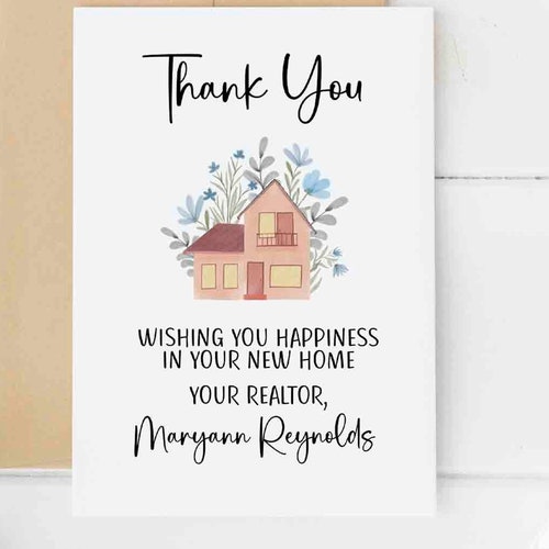 Real Estate Thank You Card Real Estate Marketing Realtor - Etsy