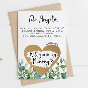 Will You Be My Ninong Scratch off Card, Ninong Card, Will You Be My ...