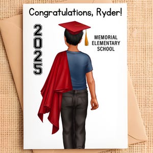 Elementary Graduation Card, Congratulations Card, 6th Grade Graduation ...