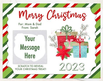 Christmas Party Scratch off Game Cards Happy Holidays Cute - Etsy