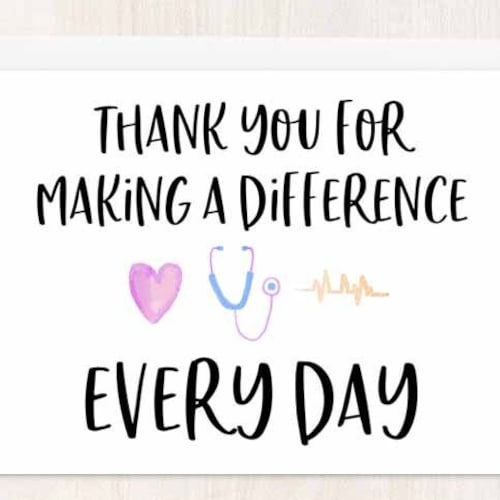 Thank You for Making A Difference Every Day Thank You Card - Etsy