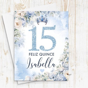 Quince Card, 15th Birthday Card, Quinceanera Birthday Card ...