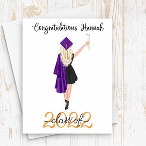Graduation Card Blue Graduation Highschool Graduate Congratuations ...