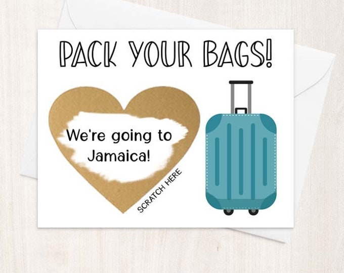 Pack Your Bags Surprise Travel Card Scratch off Card, Beach Vacation ...