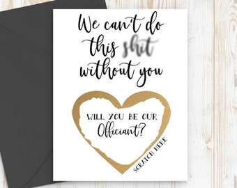 Will You Be Our Officiant Card Scratch off Card Wedding | Etsy