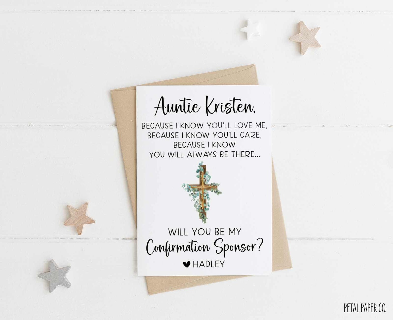 Will You Be My Confirmation Sponsor? Personalized Card - Personalized ...