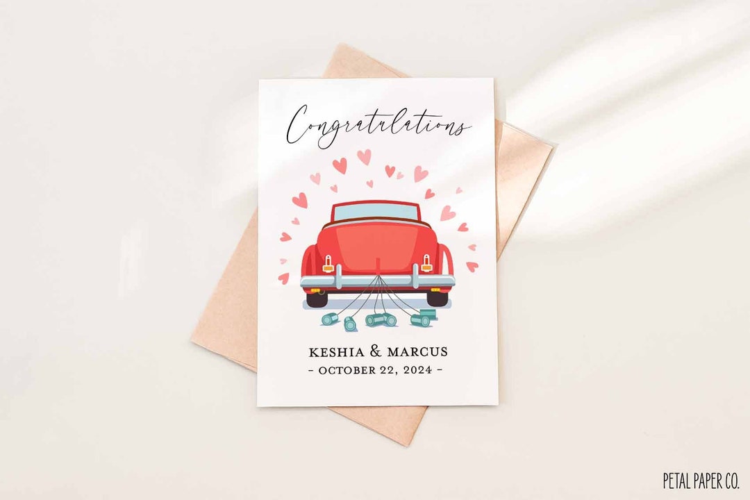 Wedding Congratulations Card Personalized Wedding Day Card for Couple ...