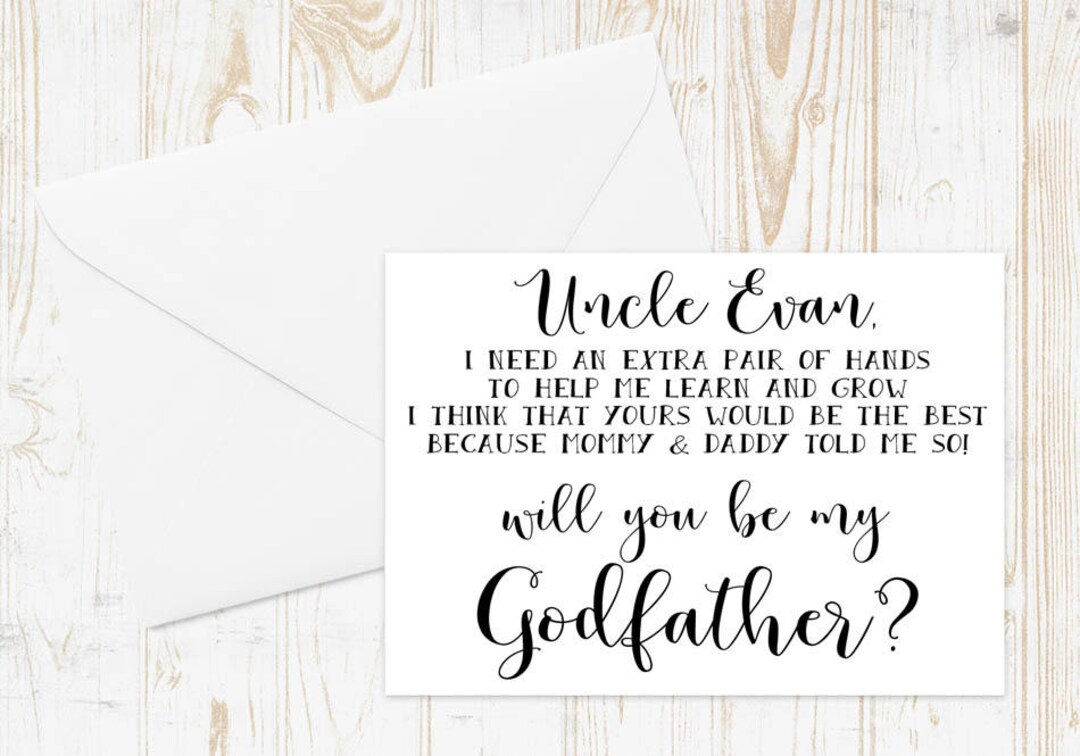 Personalized Will You Be My Godfather? Card - Godmother Godparents ...
