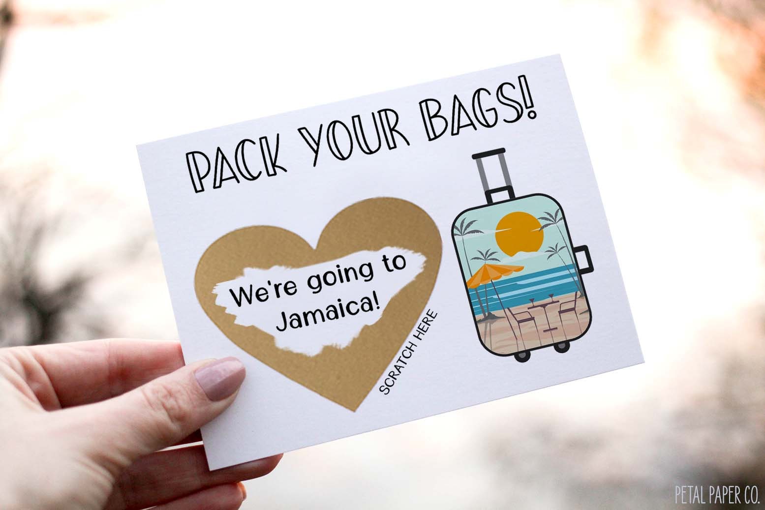 Pack Your Bags Surprise Travel Card Scratch off Card Surprise - Etsy