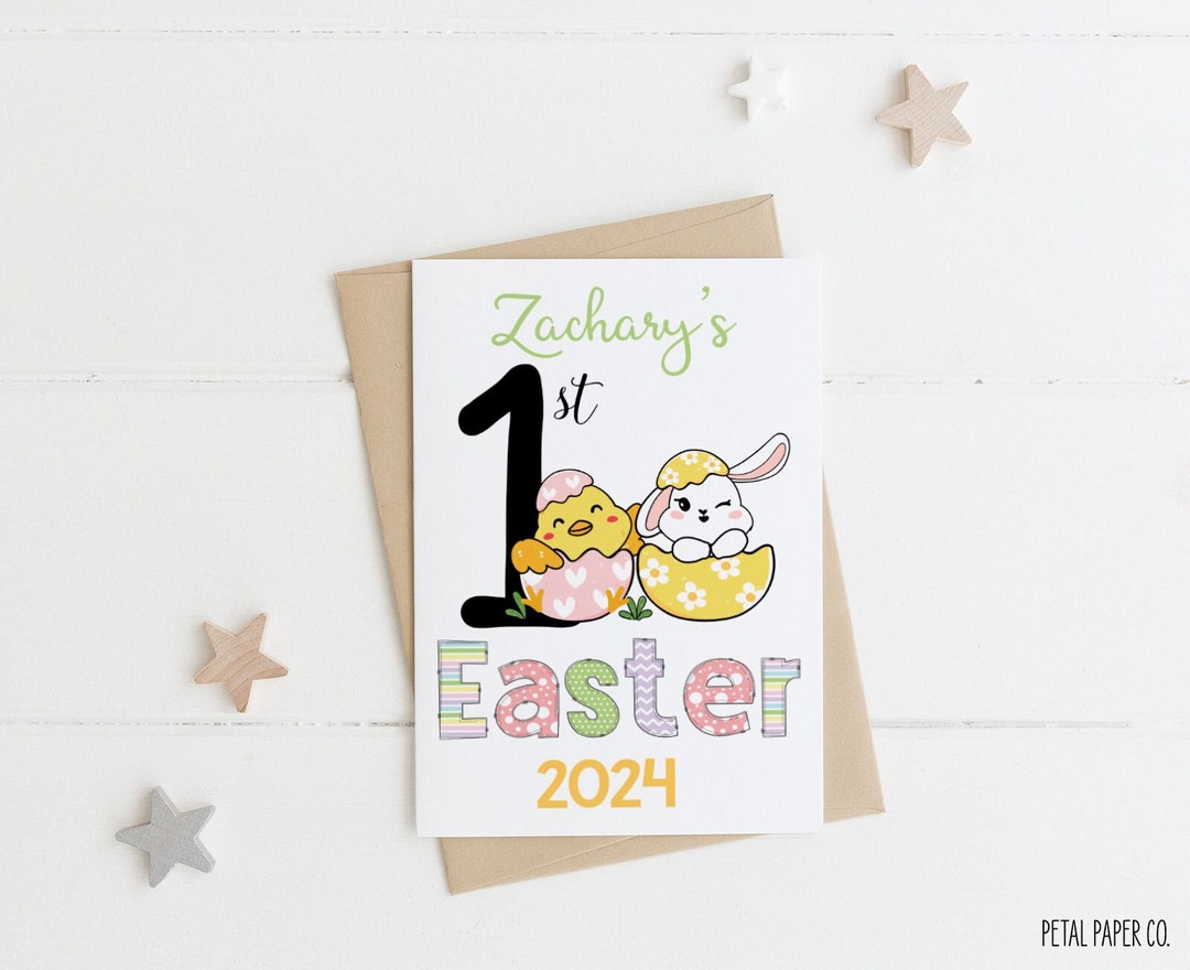 First Easter Card, PERSONALIZED Easter Card, Baby's 1st Easter Card ...