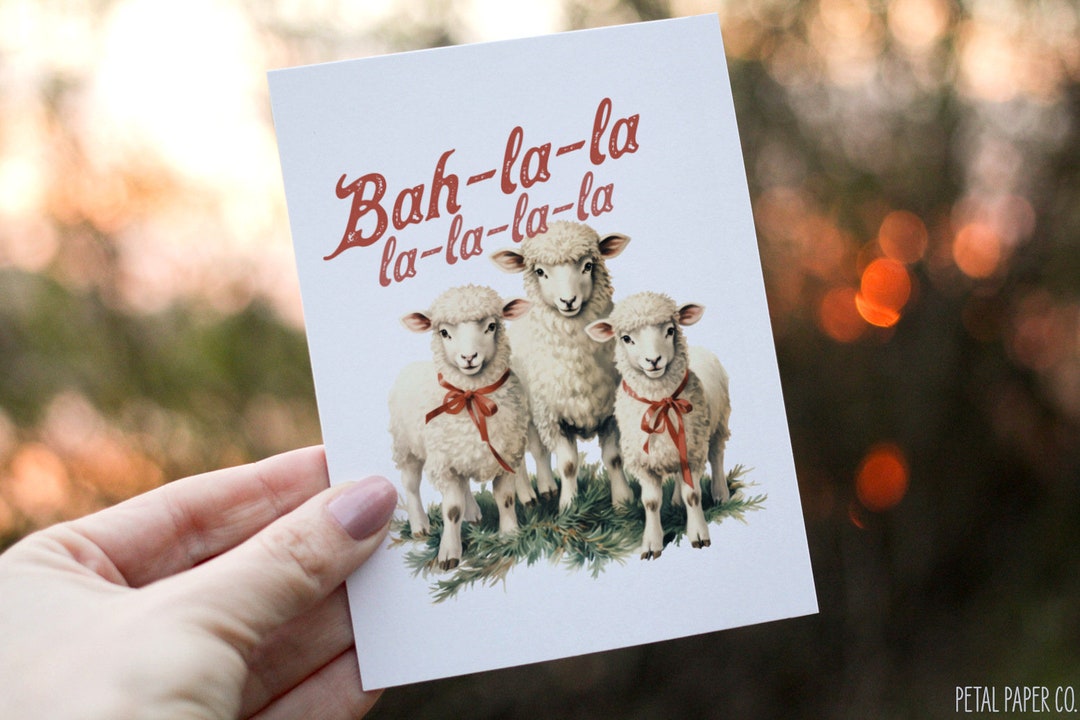 Sheep Christmas Card Cute Sheep Christmas Card Farm - Etsy