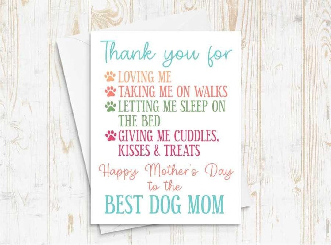 Dog Mom Card, Best Dog Mom, Pet Mother's Day Card, Fur Mom Card, Mother ...