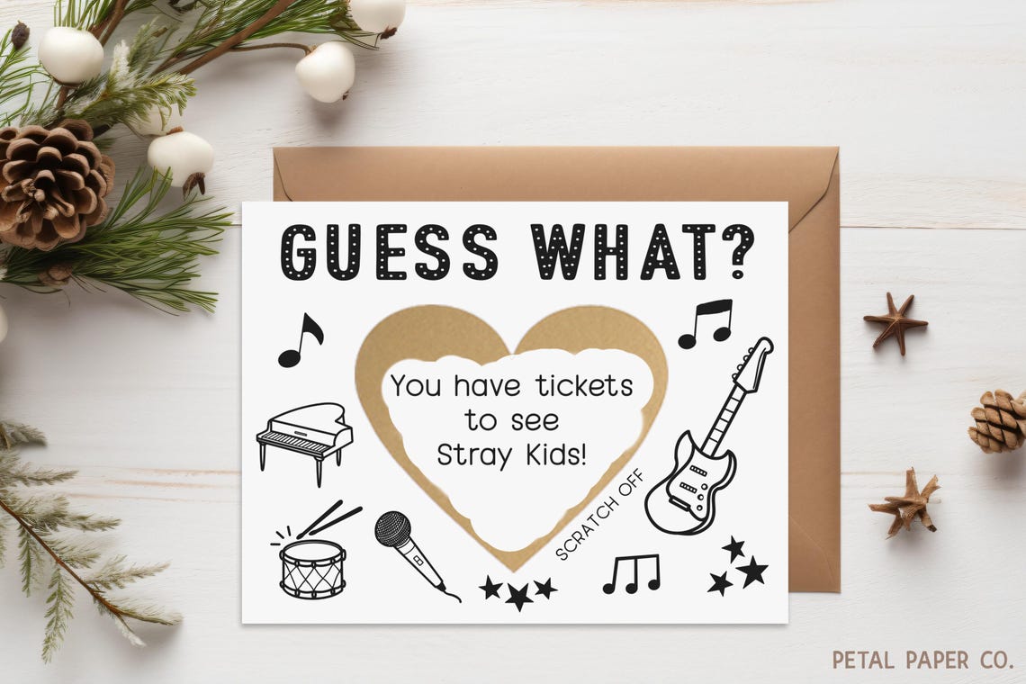 Concert Tickets Surprise Reveal Scratch off Card, Surprise Concert Card ...