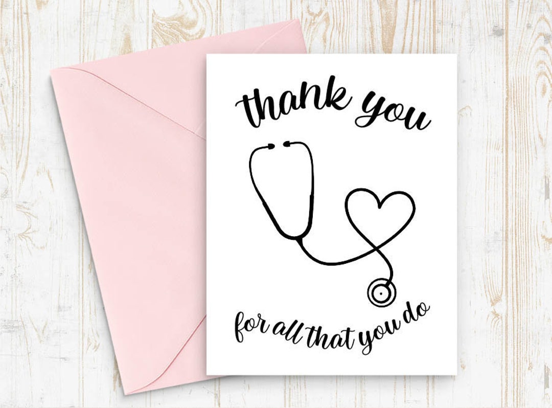 Medical Appreciation Card for Nurses, Doctors, Emts, Medical Staff ...
