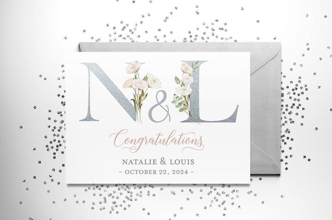 Wedding Congratulations Card Personalized Wedding Day Card for Couple ...