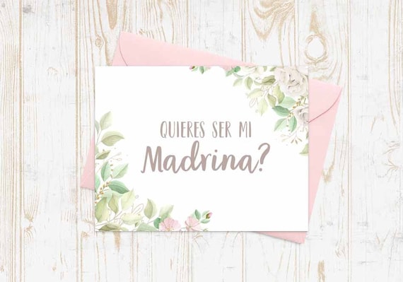 SPANISH Godmother Madrina Proposal Card Madrina Card | Etsy