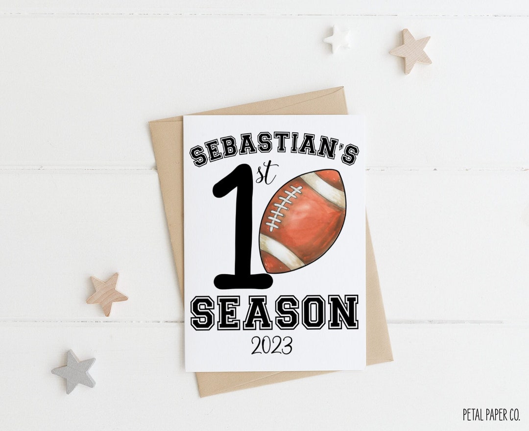 First Football Season Baby Card, PERSONALIZED Football Season Card ...