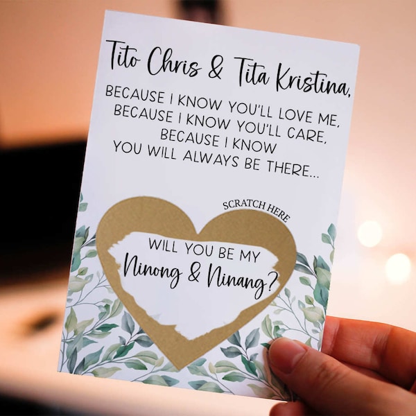 Ninong Proposal Card - Etsy