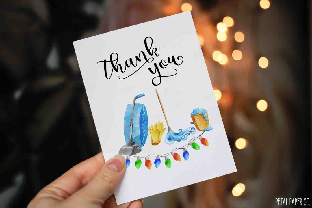 House Cleaner Christmas Card, Maid Christmas Card, Janitor Thank You ...