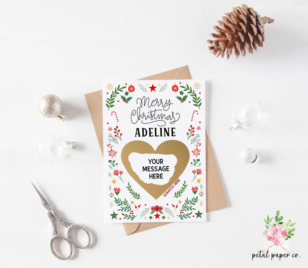 Christmas Scratch & Reveal Card, Custom Christmas Scratch off Card ...