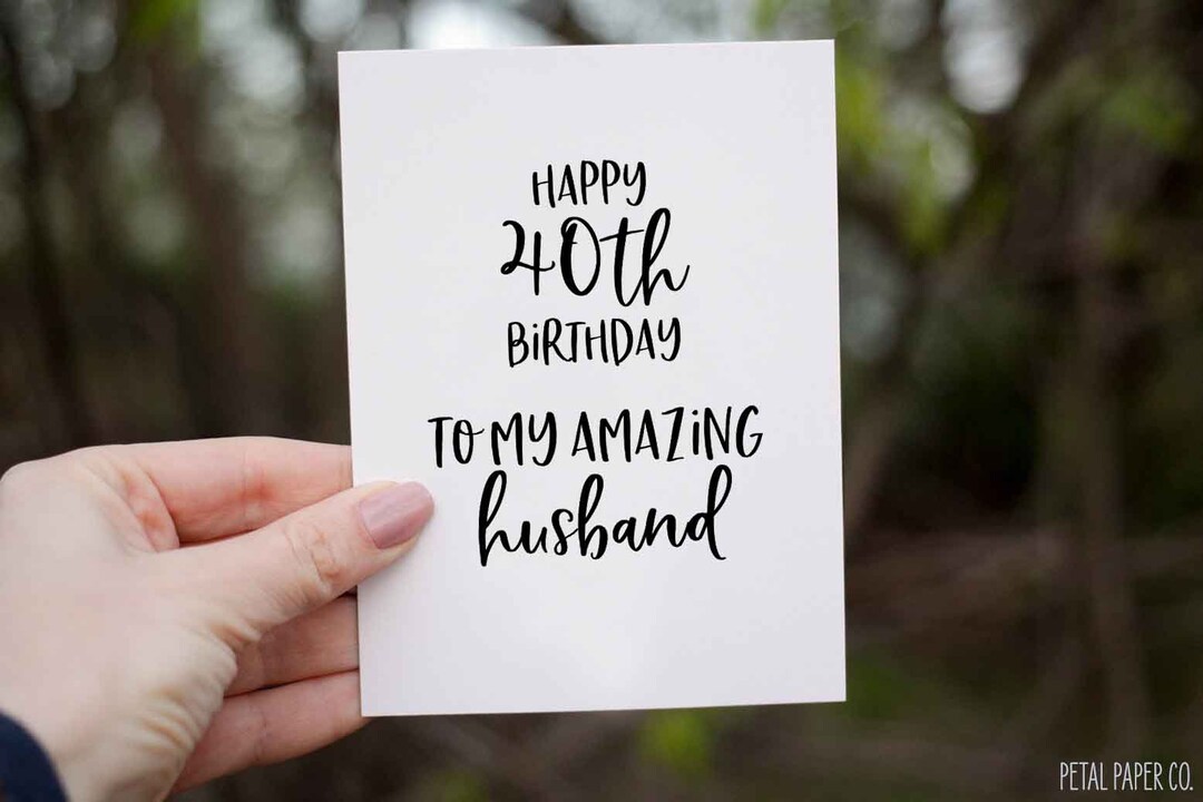 Husband 40th Birthday Card, Forty, Happy Birthday Husband, Card From ...